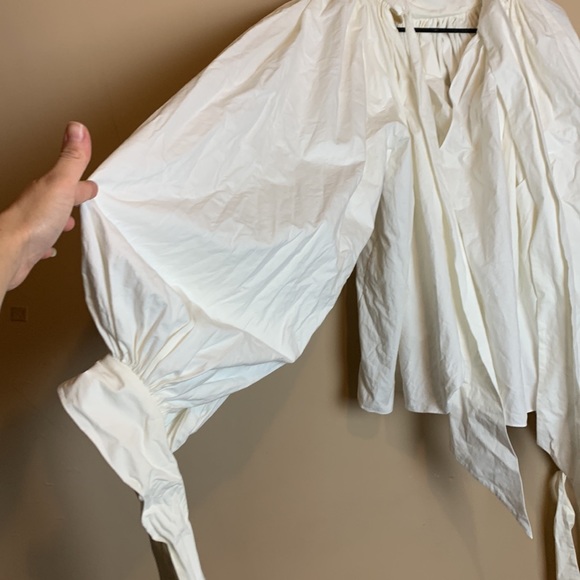 A.W.A.K.E. | Tops | Awake Gathered Collar Voluminous Blouse White ...